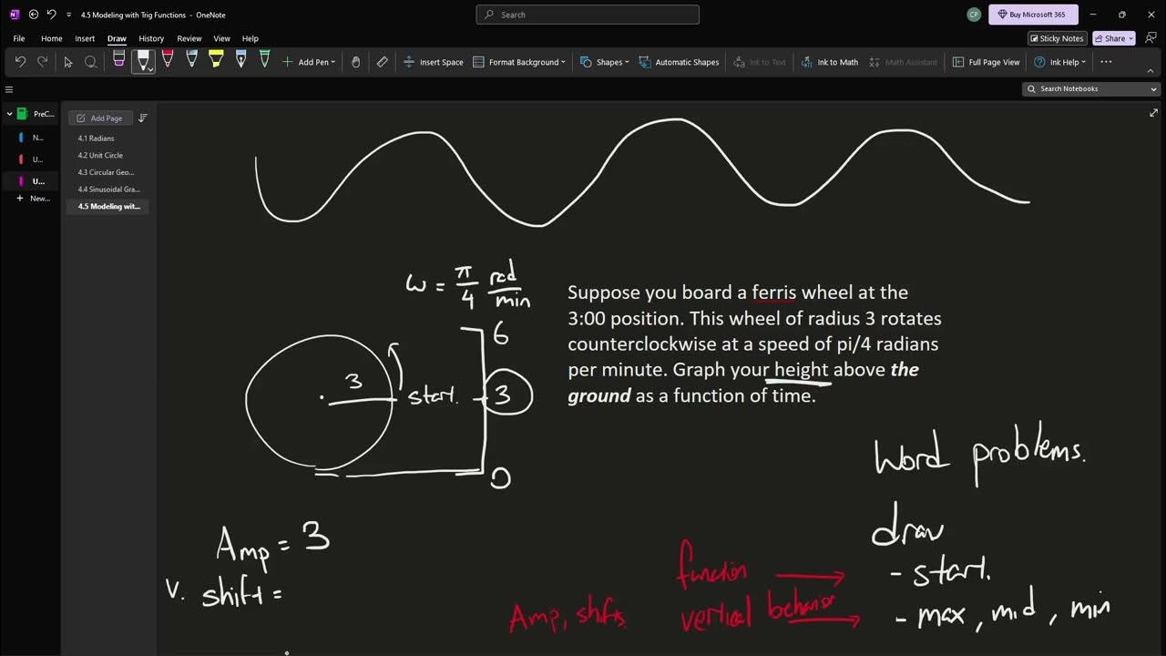 PreCalculus: 4.5 - Modeling using Trig Functions - YouTube