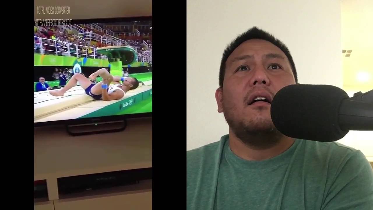 French Gymnast Breaks his leg @ Olympics (Reaction Video) - YouTube