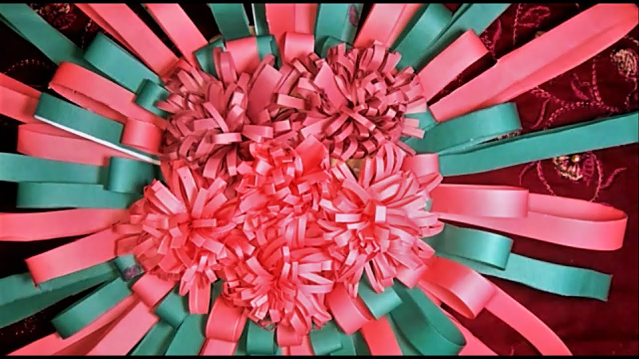 Amazing! DIY Craft Ideas With color paper How to Make wall showpiece ...