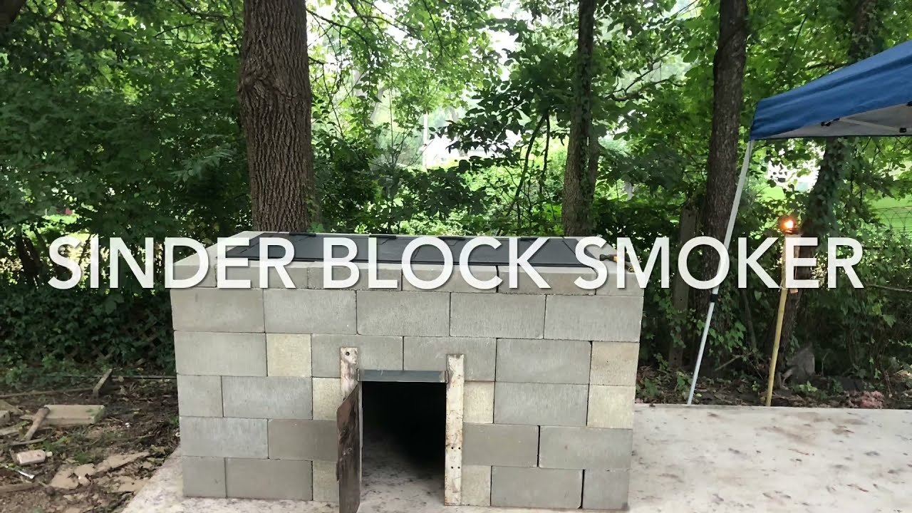 1st Cook-Yardbird-Homemade Cinder Block Smoker - YouTube