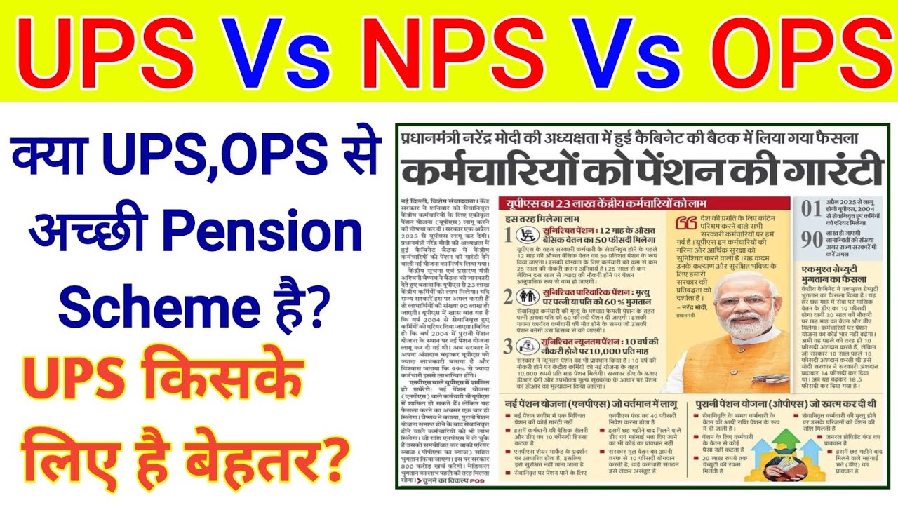 UPS pension scheme । UPS Vs OPS Vs NPS Comparision। कौनसी Scheme बेहतर ...