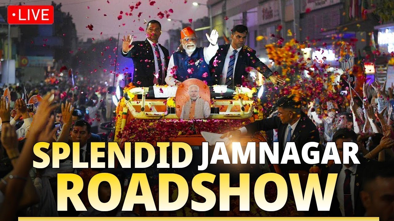 PM Modi Live: A joyous welcome for PM Modi in Jamnagar, Gujarat - YouTube