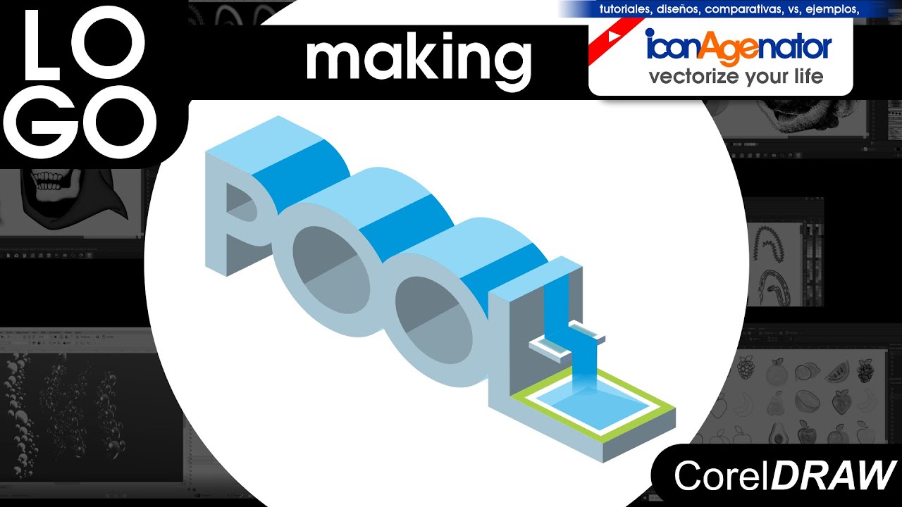 Logo Design POOL in CorelDRAW ISOMETRIC / como hacer logo CorelDRAW - YouTube