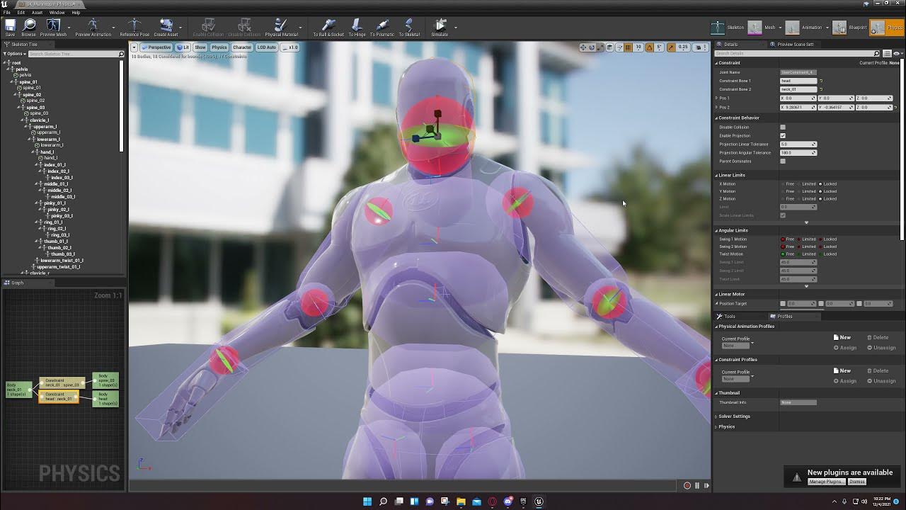 Unreal Engine - Constraints And PhAT/Physics Asset (Full Setup) - YouTube