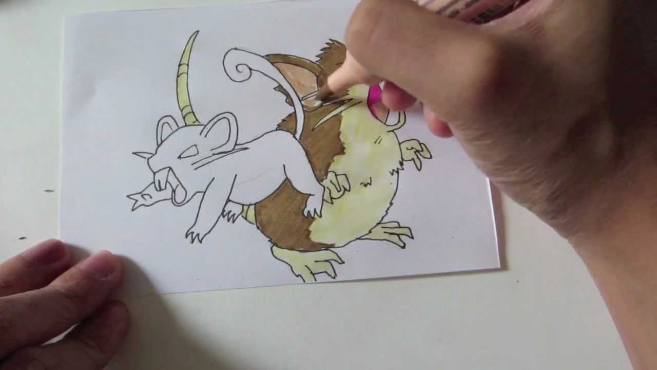 How to draw Pokemon: No.19 Ratatta, No.20 Raticate - YouTube
