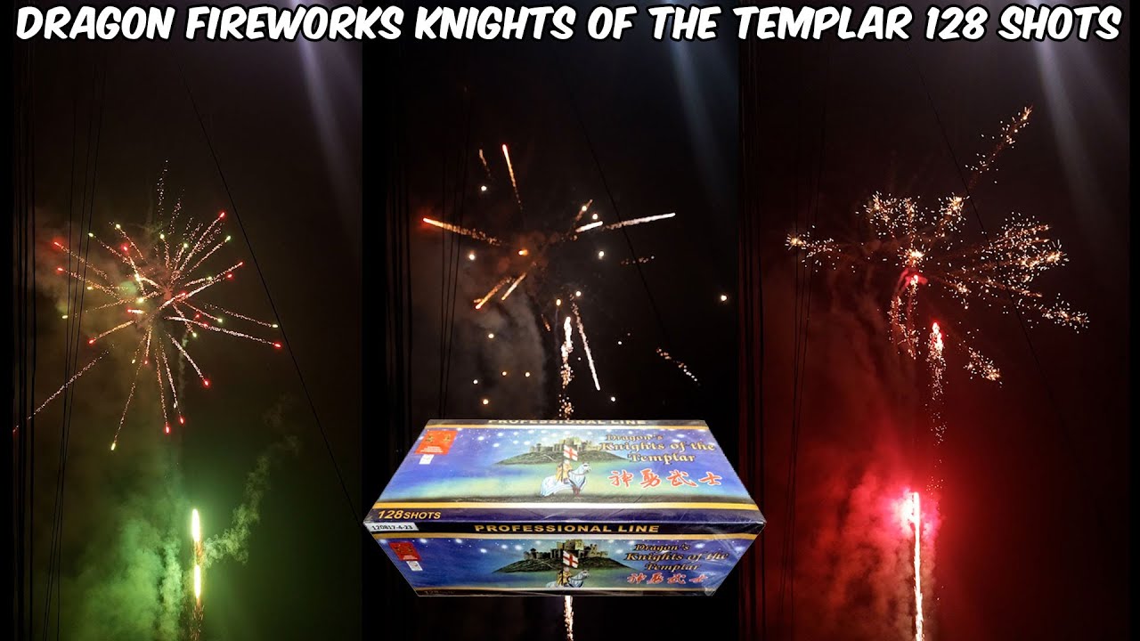 128 SHOTS KNIGHTS OF THE TEMPLAR by DRAGON FIREWORKS - New Year's Eve ...