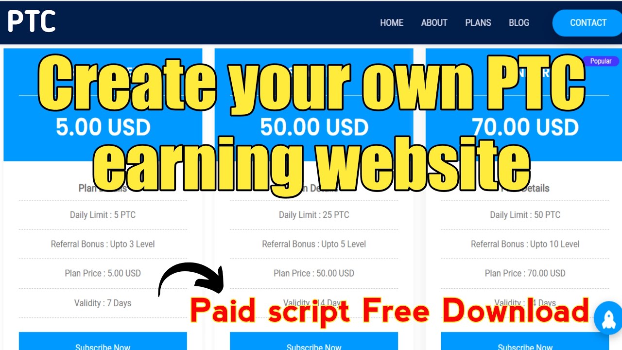 Create your own ptc earning website | ptclab latest script | paid ...