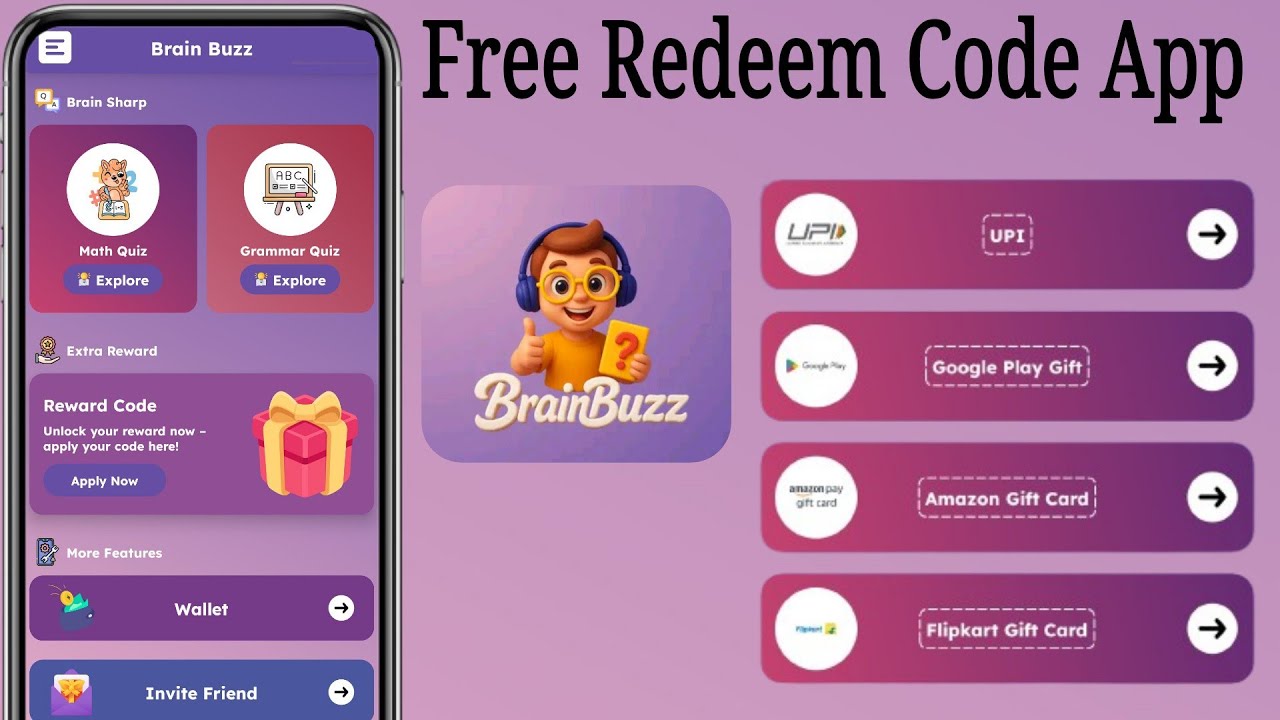 BRAIN BUZZ APP | FREE REDEEM CODE | NEW REDEEM CODE APP | GOOGLE PLAY REDEEM CODE APP | REDEEM ...