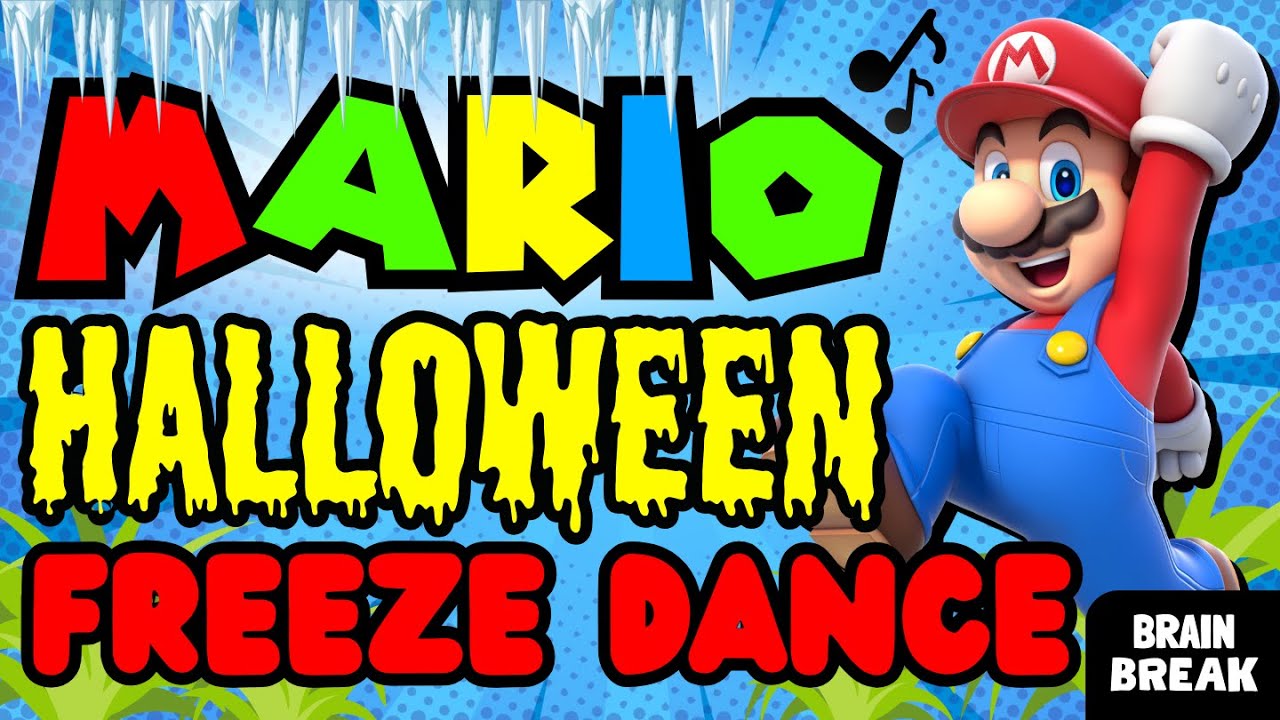 HALLOWEEN FREEZE DANCE MARIO 🎃 BRAIN BREAK 🎃 GAMES FOR KIDS - YouTube