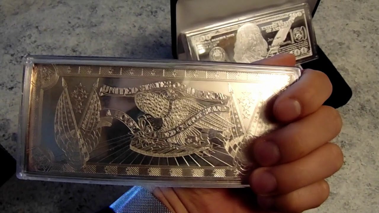 Silver Banknotes 4 oz & 8 oz Silver Bar - YouTube