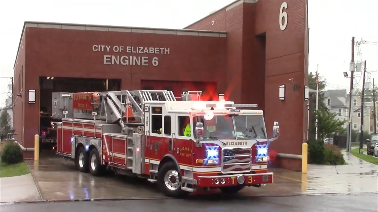 Elizabeth Fire Department Truck 3 Responding with Powercall Siren - YouTube