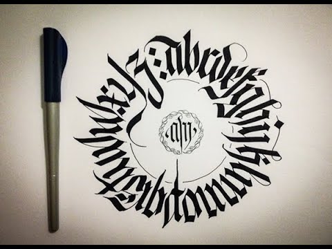 DAY 4- ENGLISH CALLIGRAPHY CLASSES ( WRITING IN A CIRCLE) - YouTube