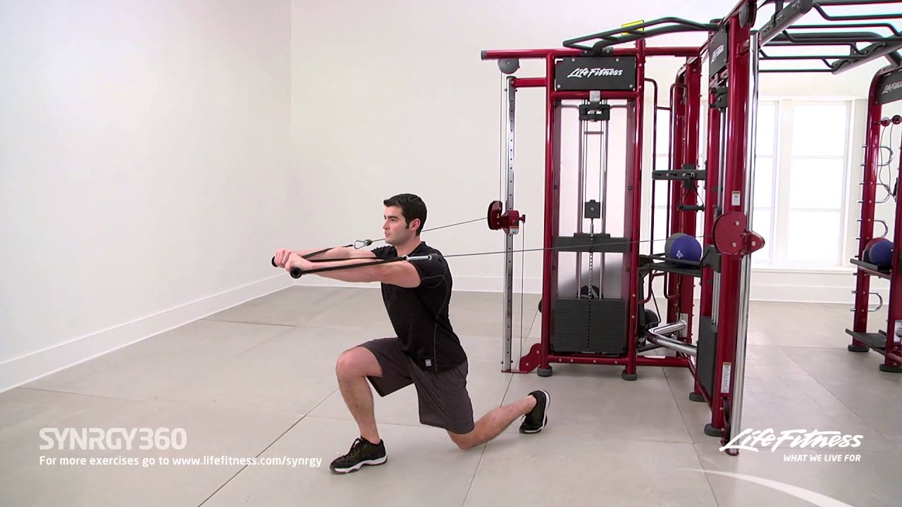 Chest Press with Alternating Forward Lunge - YouTube
