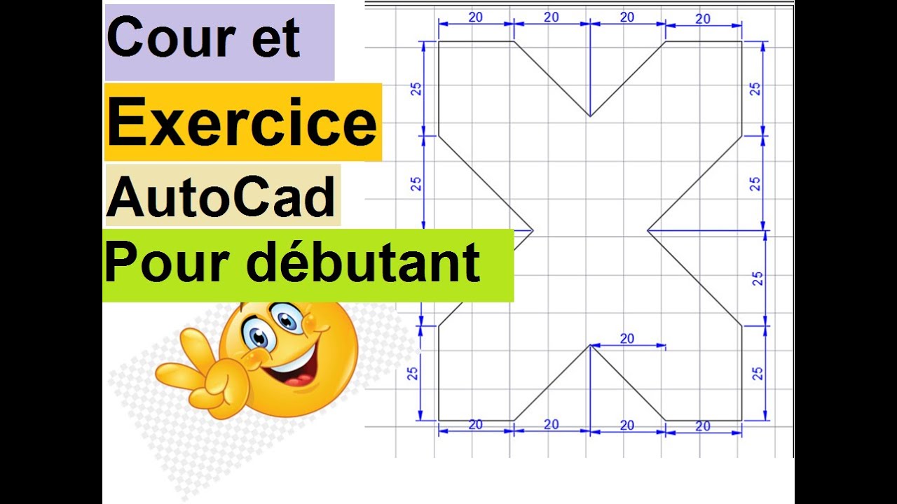 Exercice Formation AutoCad pour débutant n°4 دورة تعلم الاوتوكاد - YouTube