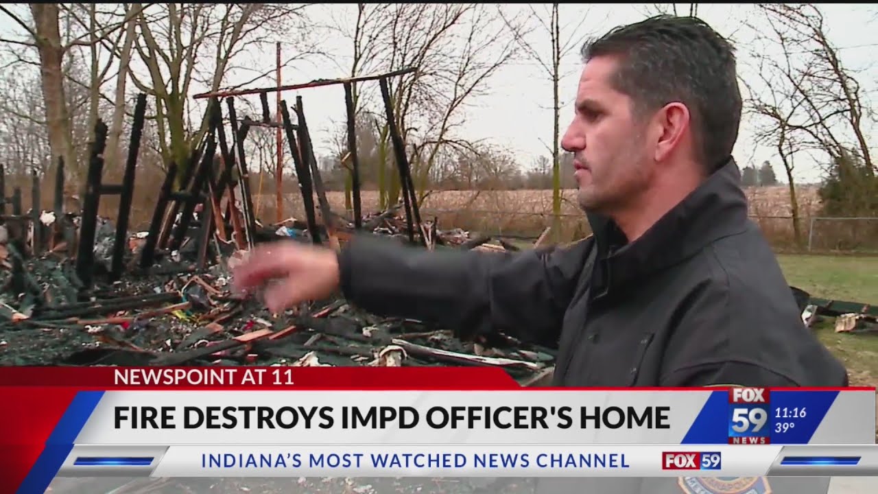Fire destroys IMPD officer's home - YouTube