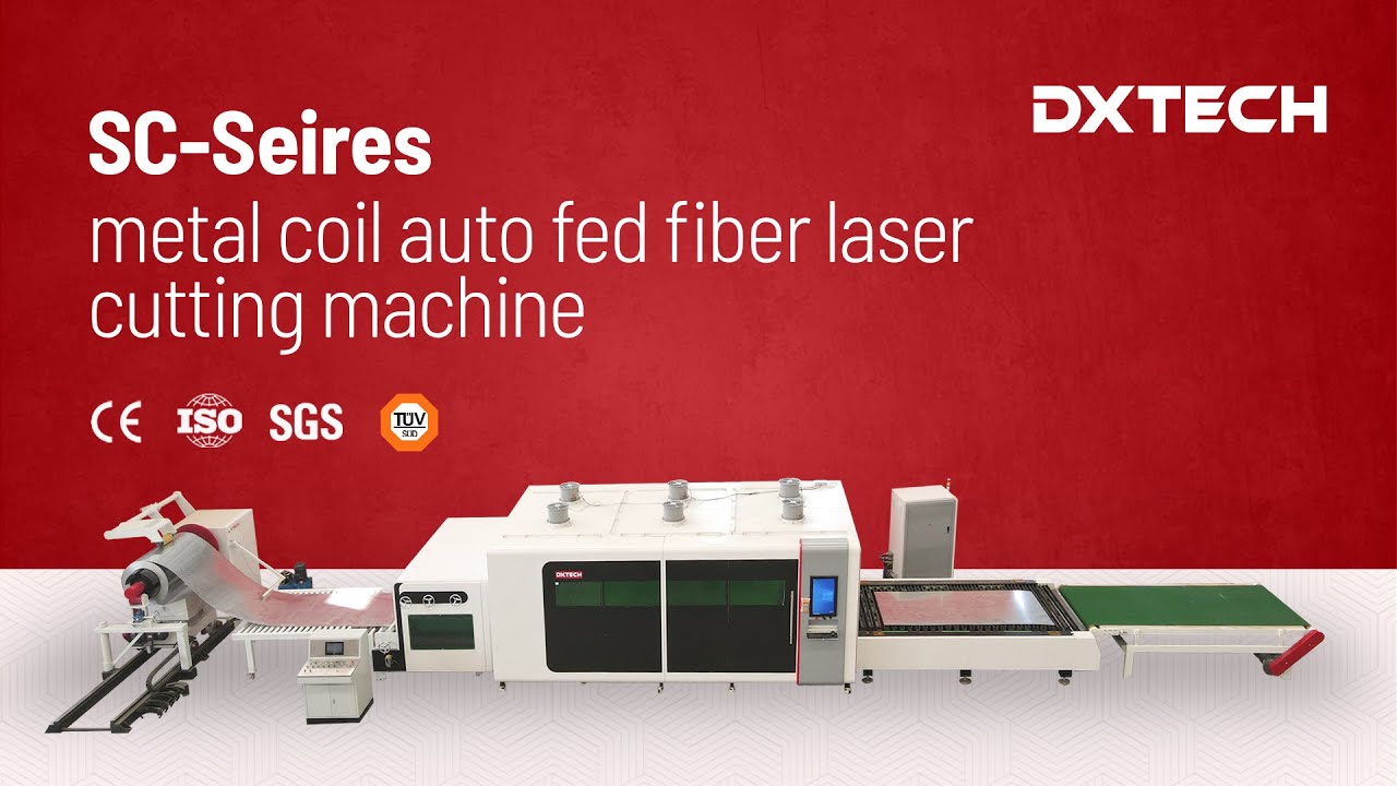 Metal Coil Auto Fed Fiber Laser Cutting Machine - YouTube