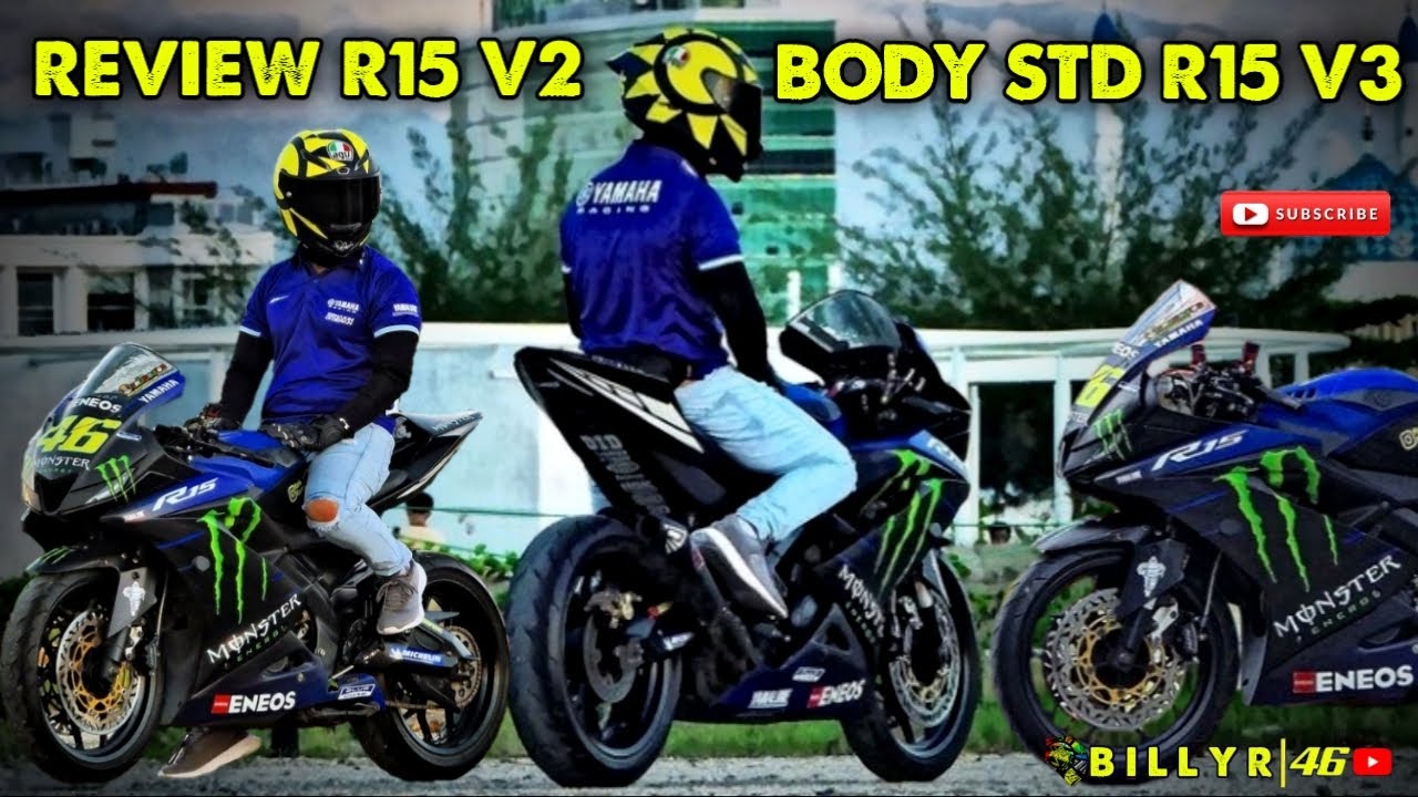 Review R15 V2 body std R15 v3, Livery Monster energy VR46, modified ...