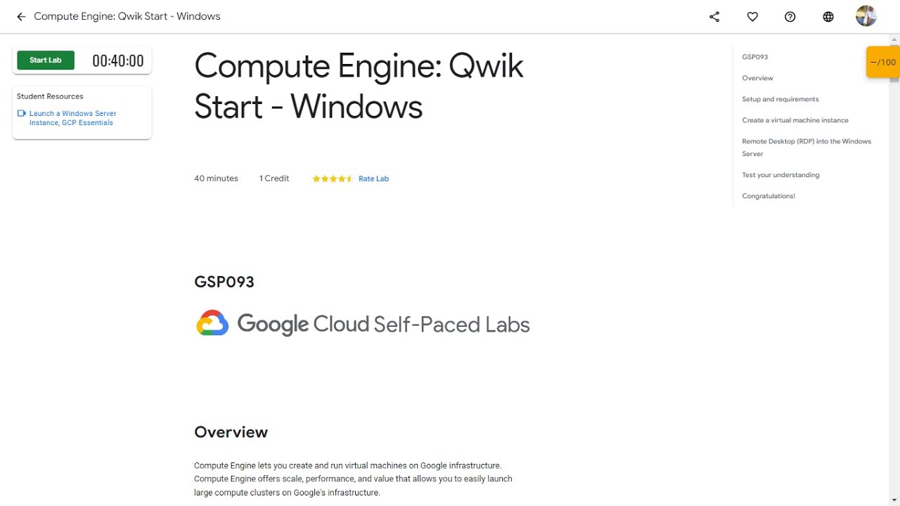 Compute Engine: Qwik Start - Windows GSP093 - YouTube