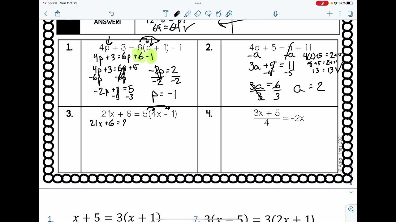 Pre-Algebra: Multi-Step Equations Examples - YouTube