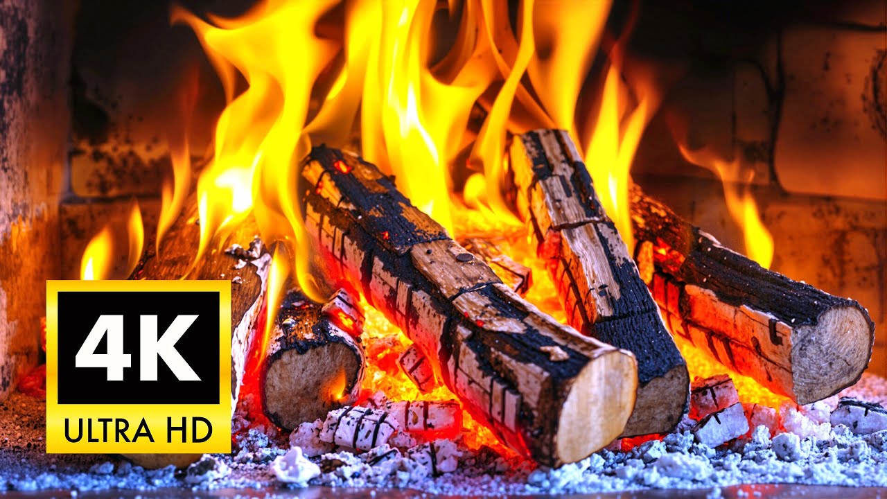 🔥 24/7 Fireplace with Burning Logs: Ambient Fire Sounds for Relaxation ...