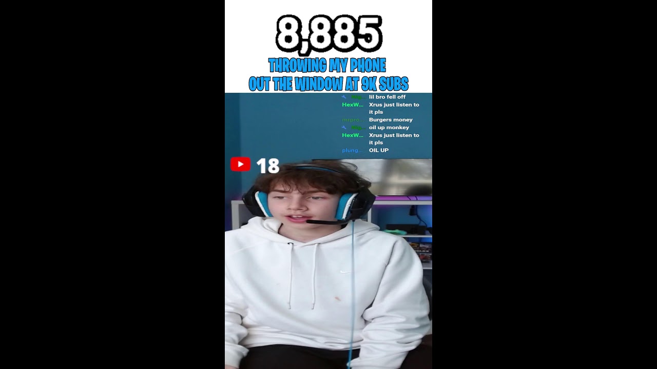 THROWING MY PHONE OUT THE WINDOW AT 9K SUBS - YouTube