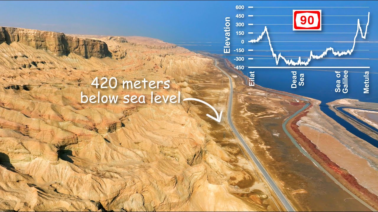 World's Lowest Elevation Road Trip on Israel’s Longest Road, HW 90 ...