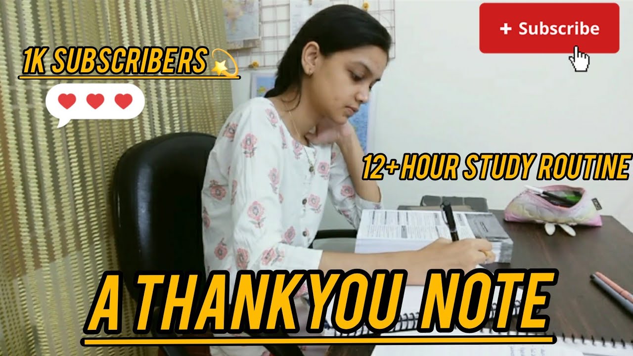 A THANKYOU NOTE | 12 HOUR STUDY VLOG | UPSC | UPPCS | #upsc #ias #study #iasmotivation #viral # ...