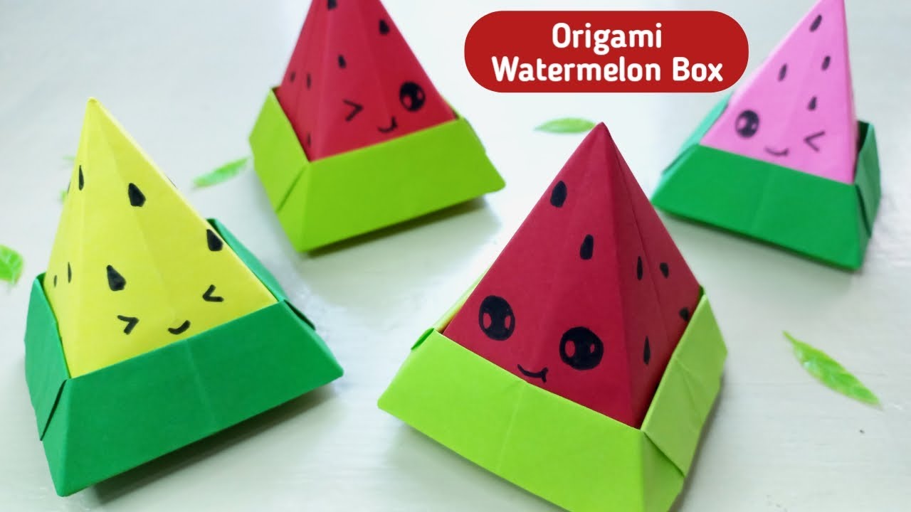 ORIGAMI WATERMELON BOX - How to make an easy origami - YouTube