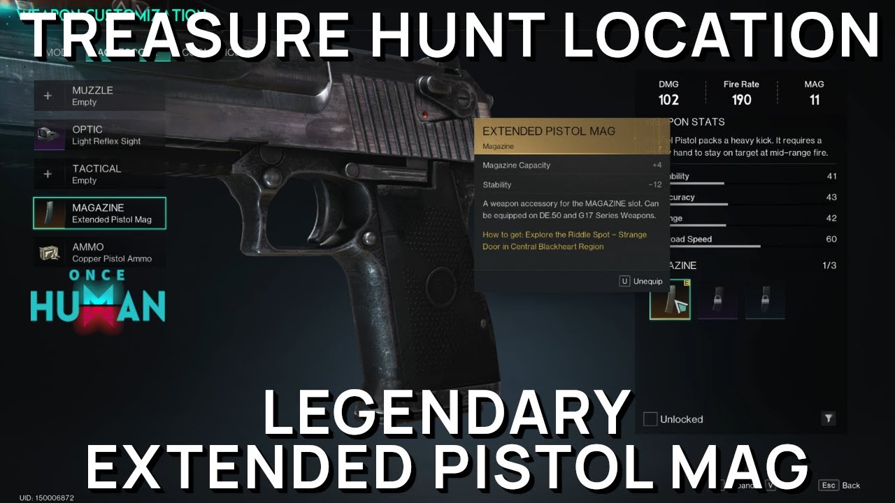 Once Human - Legendary Extended Pistol Mag Location - Accessory ...