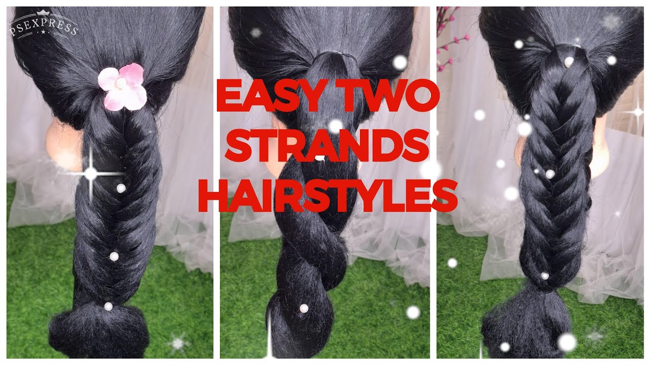 Easy Two strand hairstyles. Two strand hairstyle - YouTube