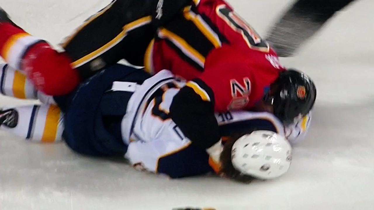 Sabres’ Beaulieu exits game after falling to the ice during fight with ...