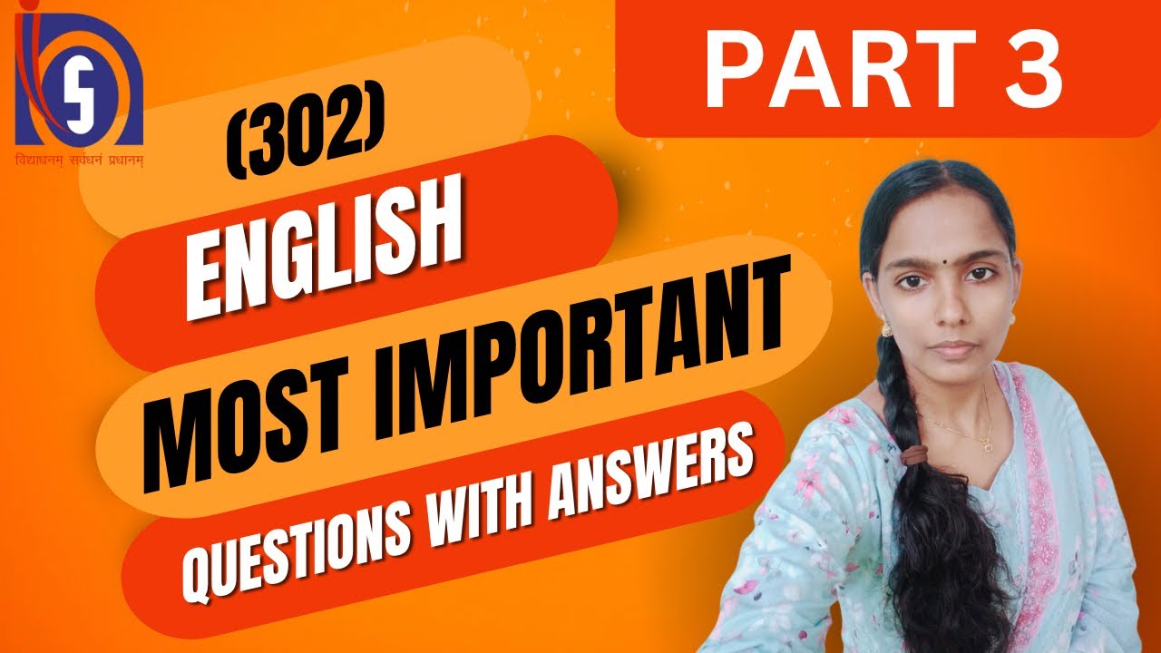 Very Very Important Questions with Answers| NIOS Plus Two English(302 ...