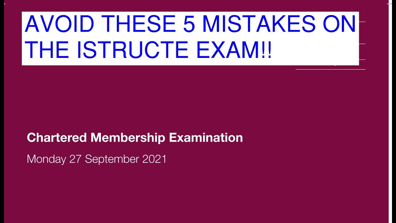 AVOID THESE 5 MISTAKES ON THE ISTRUCTE EXAM! - YouTube