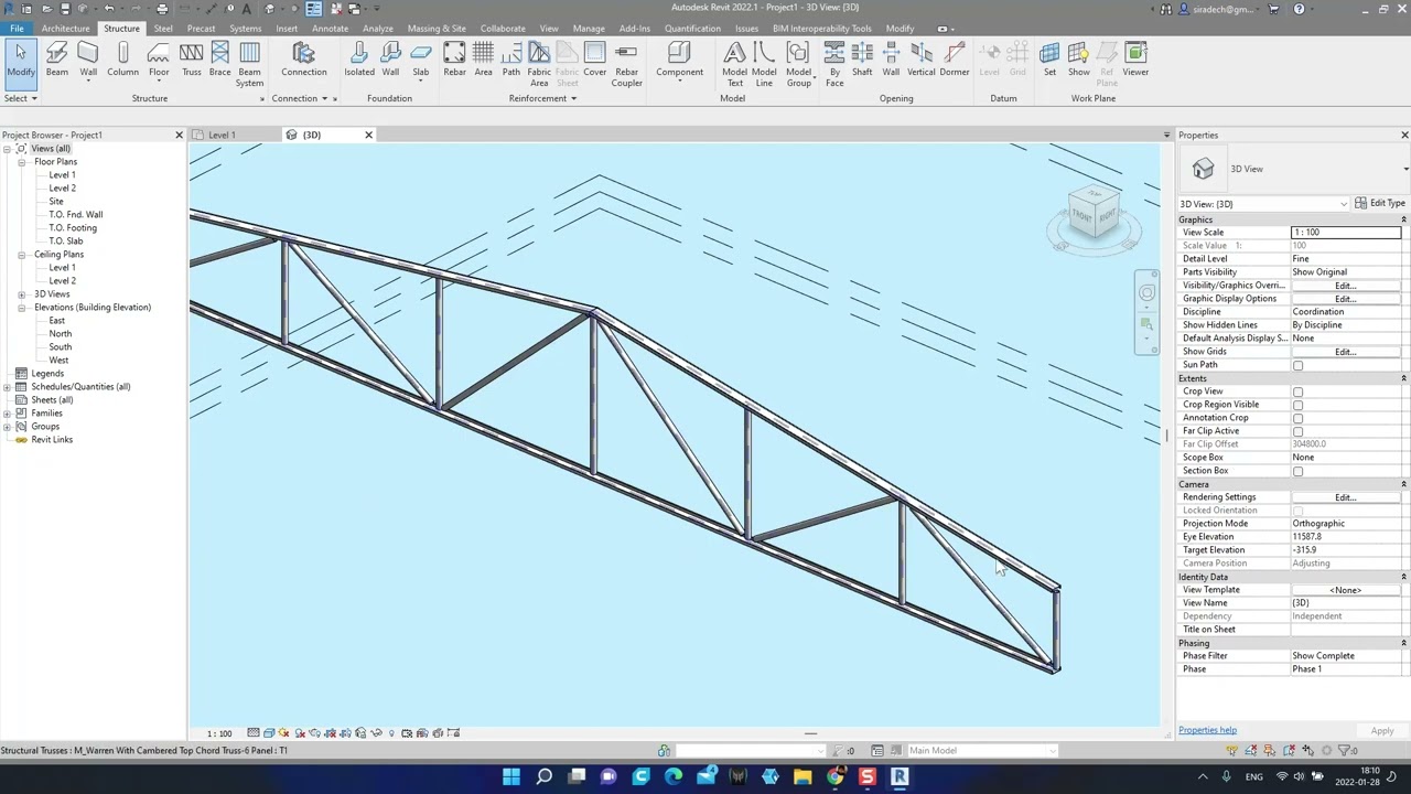 การสร้าง Structural Truss Family ใน Revit - YouTube