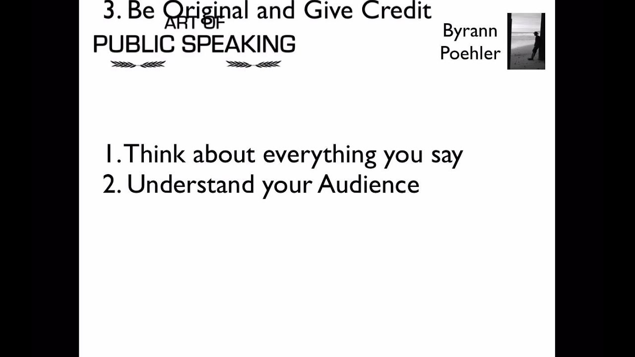 Public Speaking Integrity and Ethics - YouTube