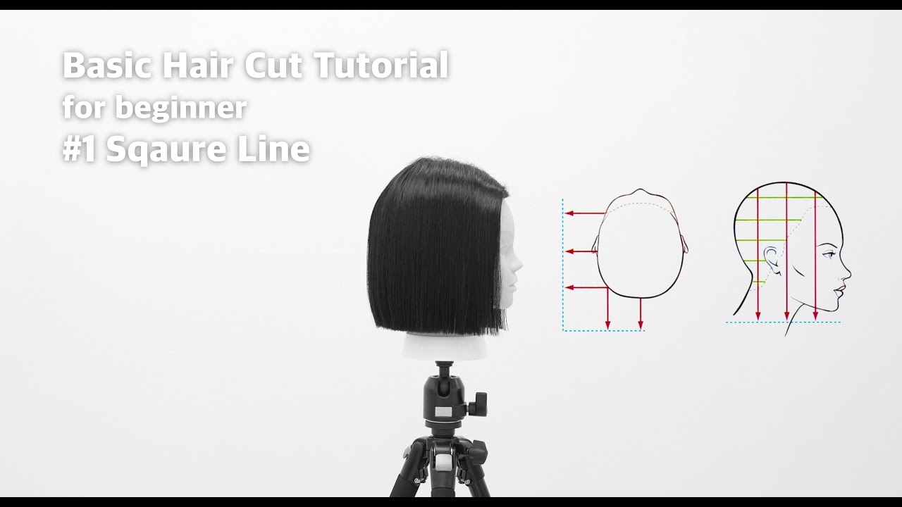 How to Cut a Square Line | Basic Haircut Tutorial | For beginner - YouTube