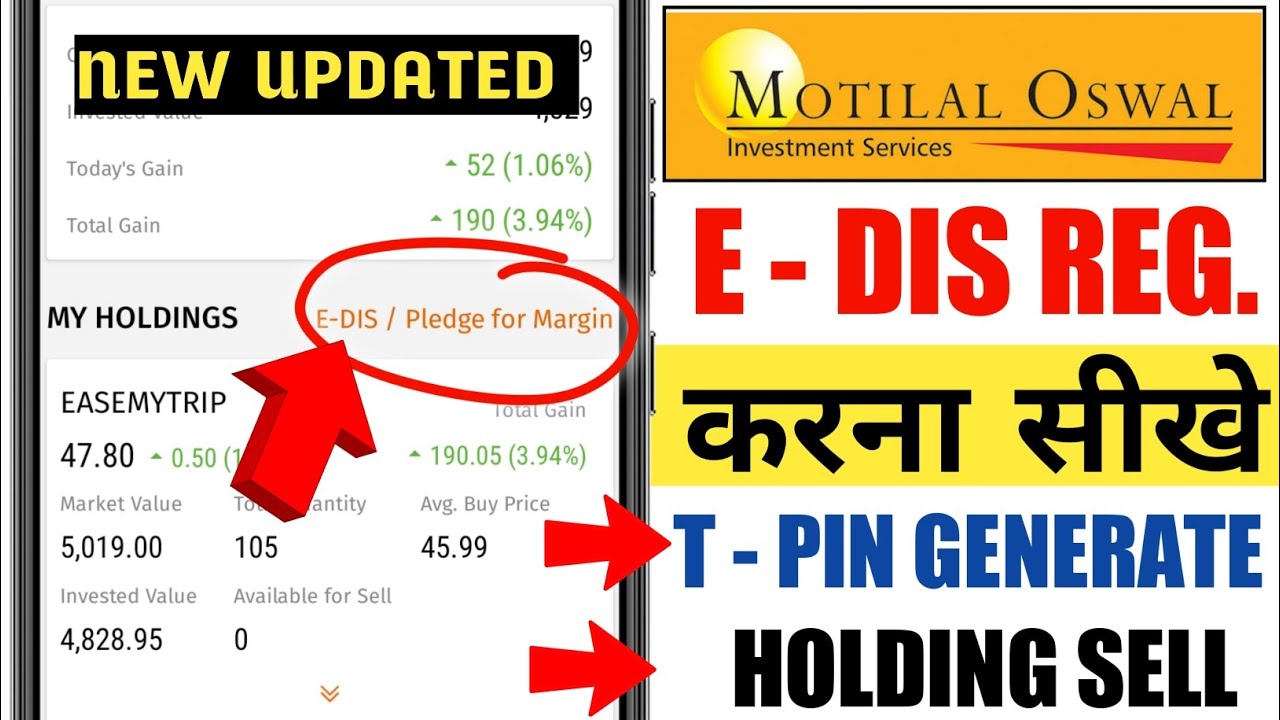 CDSL TPIN And Holding Sell Full Process on Motilal Oswal Application 2024 - YouTube