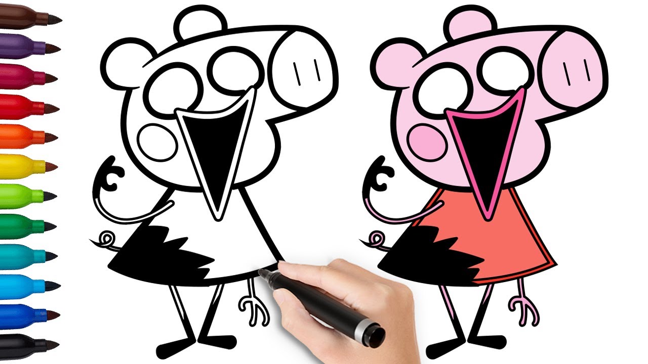 HOW TO DRAW CORRUPTED PEPPA PIG (PIBBY) | Friday Night Funkin (FNF ...