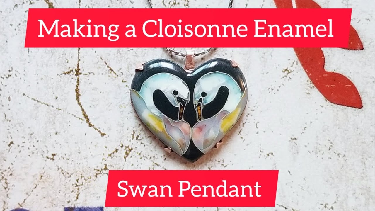 How to Make a Cloisonne Enamel Swan Heart Shape Pendant. (cloisonne ...