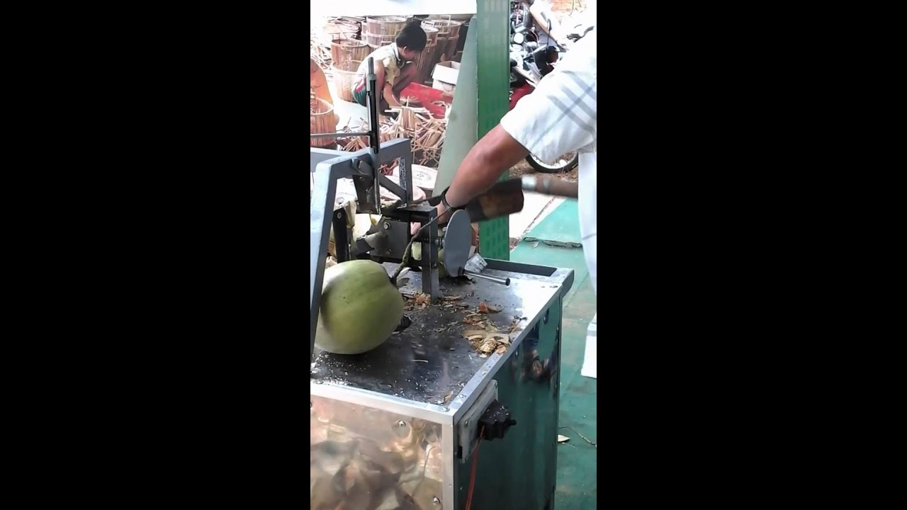 coconut peeling machine- coconut trimming machine- coconut cutting ...