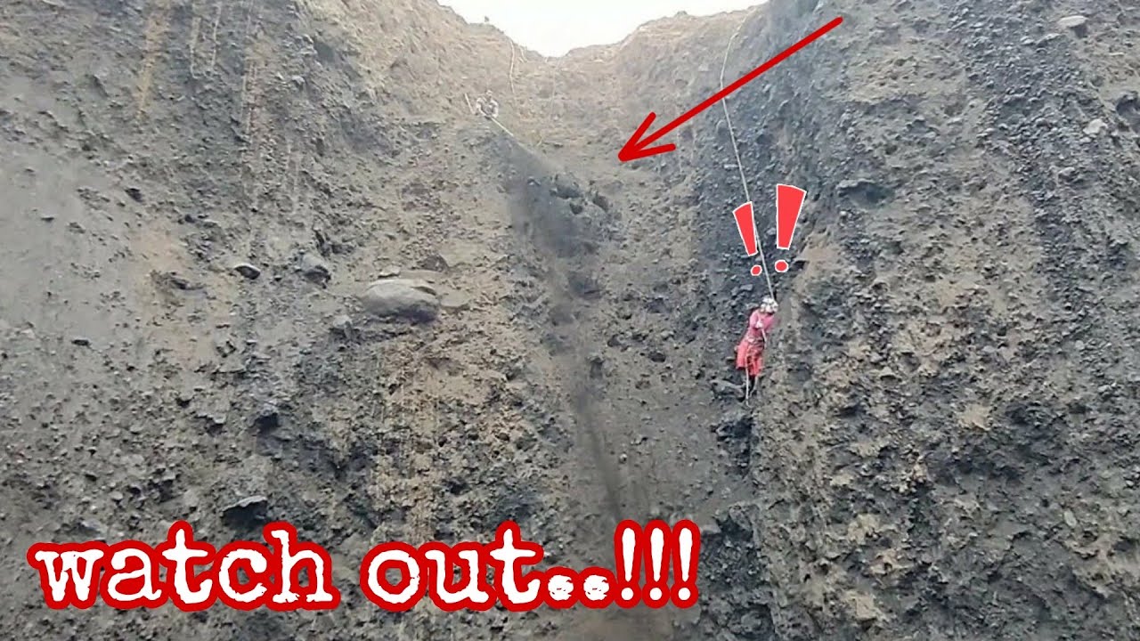 dangerous of digging sand in the cliffs if not careful - YouTube