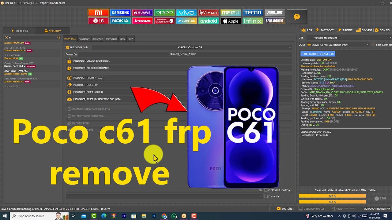poco c61 unlock tool || poco c61 frp bypass with pc || poco c61 frp ...