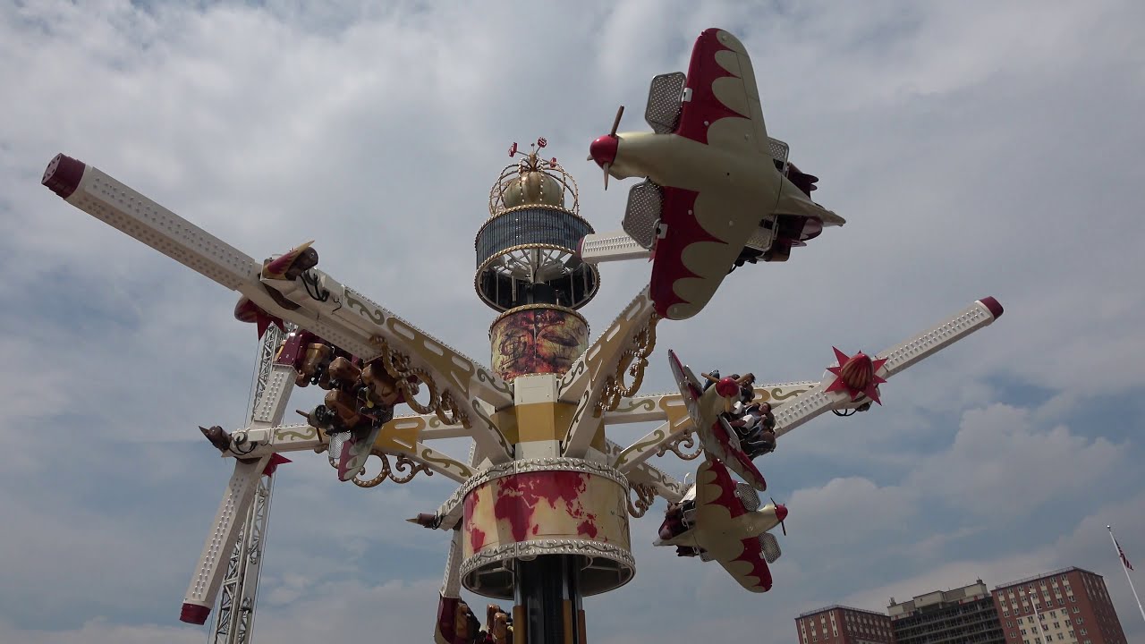 [4K] ATLANTIC AVIATOR Ride at Luna Park Coney Island Brooklyn New York ...