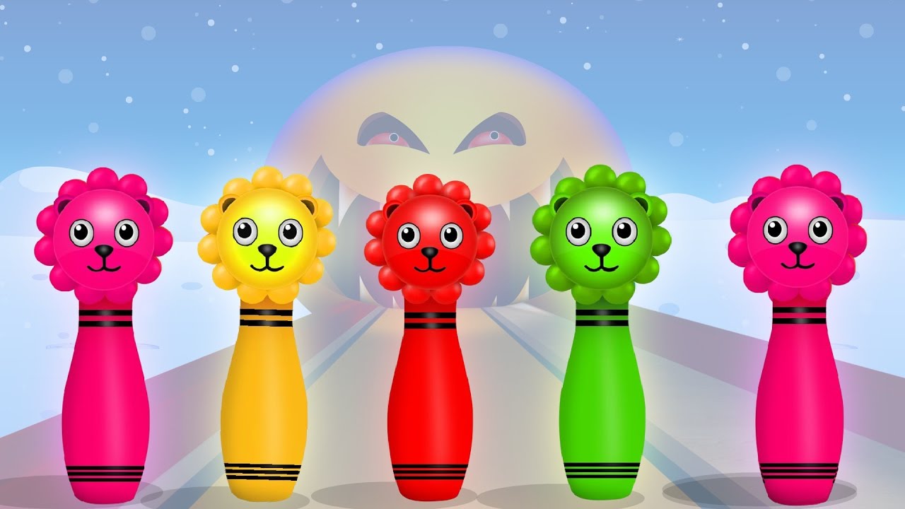 Learn Colors with Bowling Game & Toy Lion - Colours for Kids to Learn ...