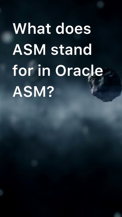 Asm Automaticstoragemanagement Oracleasm Youtube