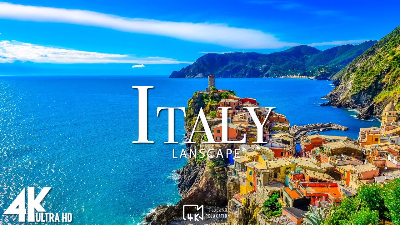 FLYING OVER ITALY( 4K UHD ) - Relaxing Music Along With Beautiful ...