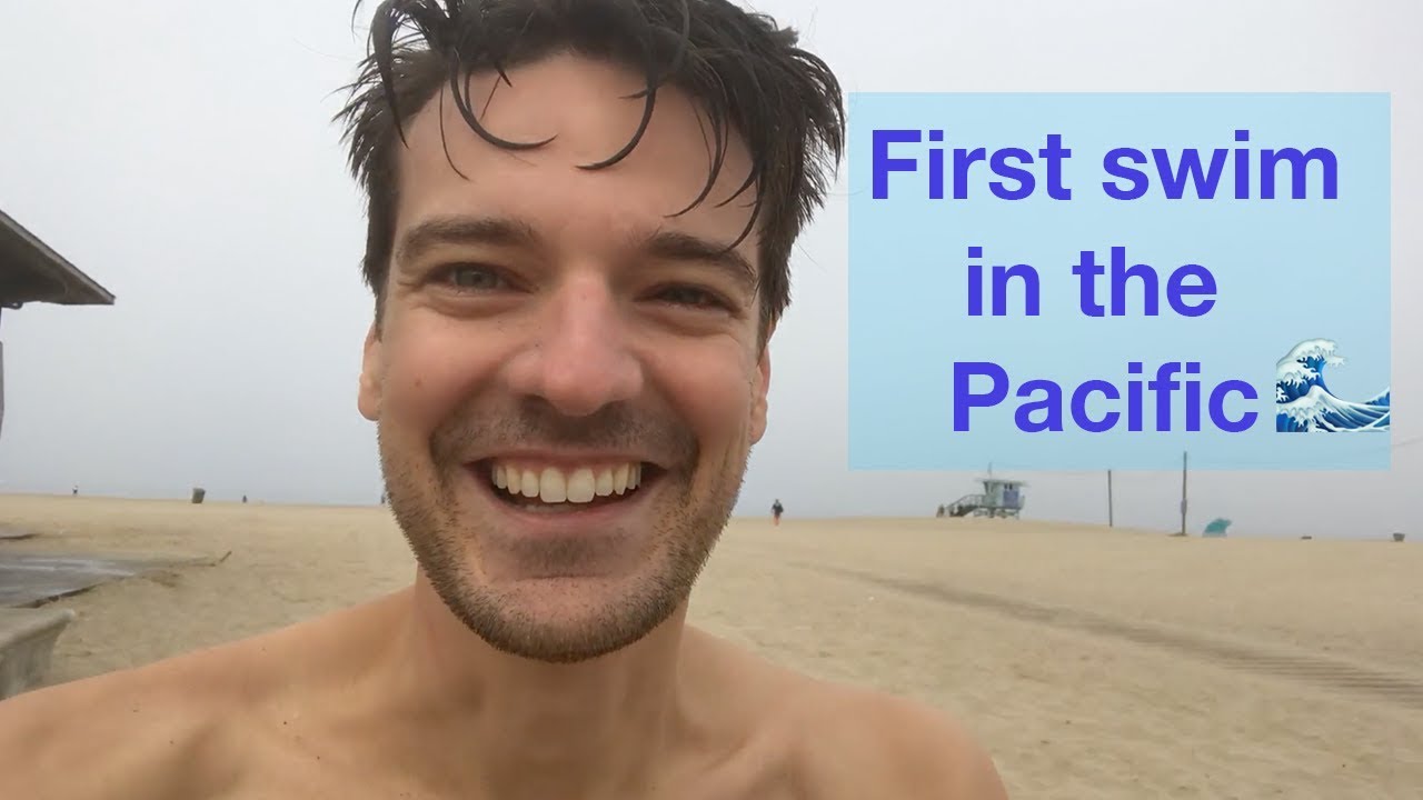 First swim in the Pacific - YouTube