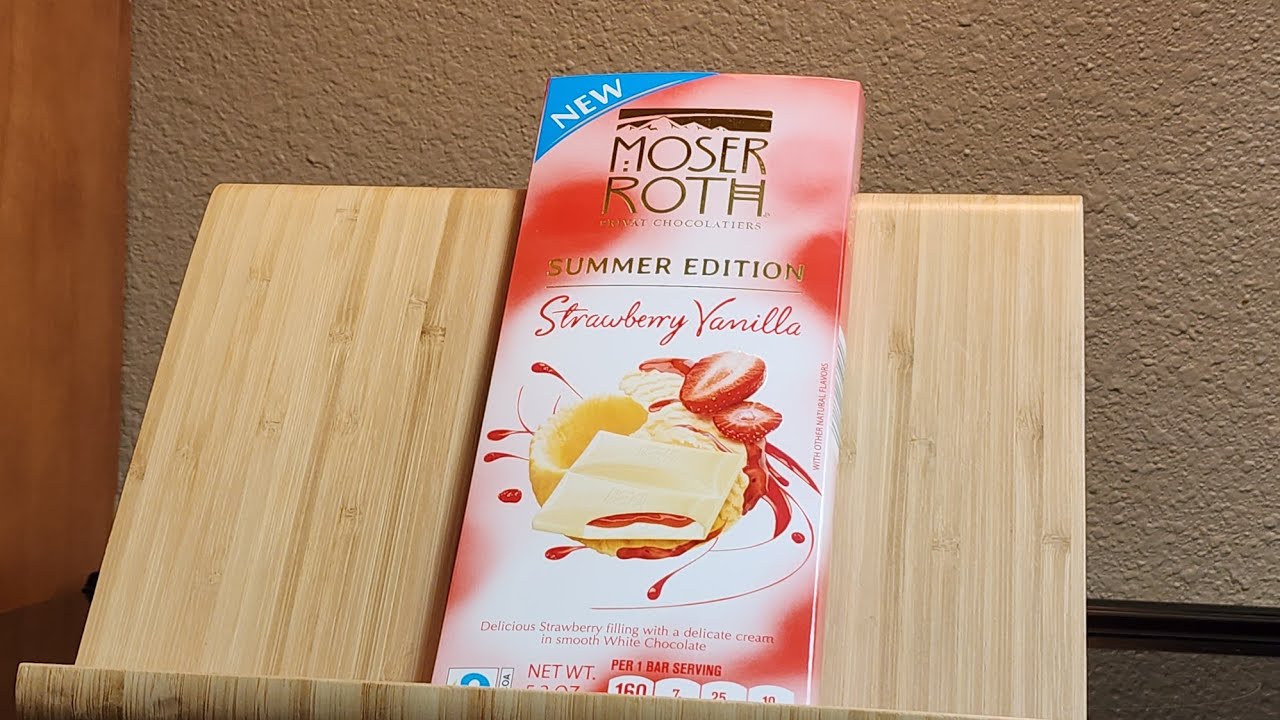 New Limited Edition Moser Roth strawberry vanilla candy bar - YouTube