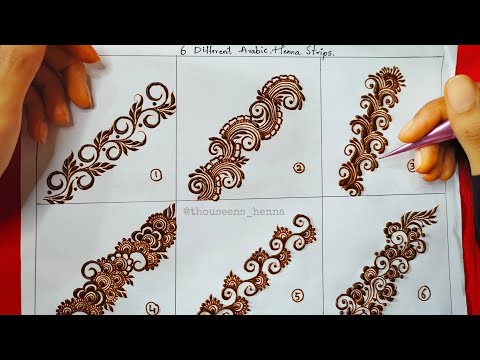 How to: 6 Different Arabic Henna Strips | 6 Different Beautiful Arabic Mehndi Strips | Win GIVE-AWAY
