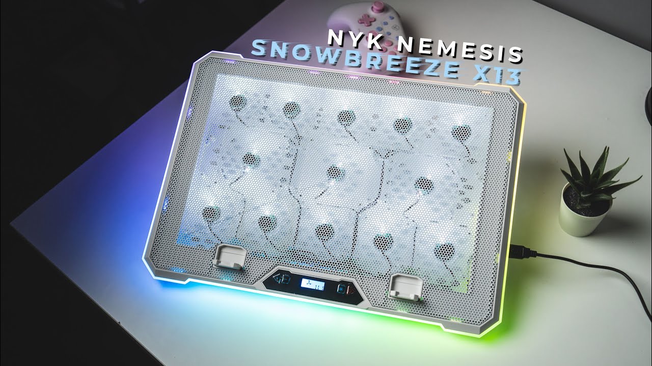 NYK Nemesis Snowbreeze x13 ! Coolingpad RGB ada LCD display & 13 fans ...